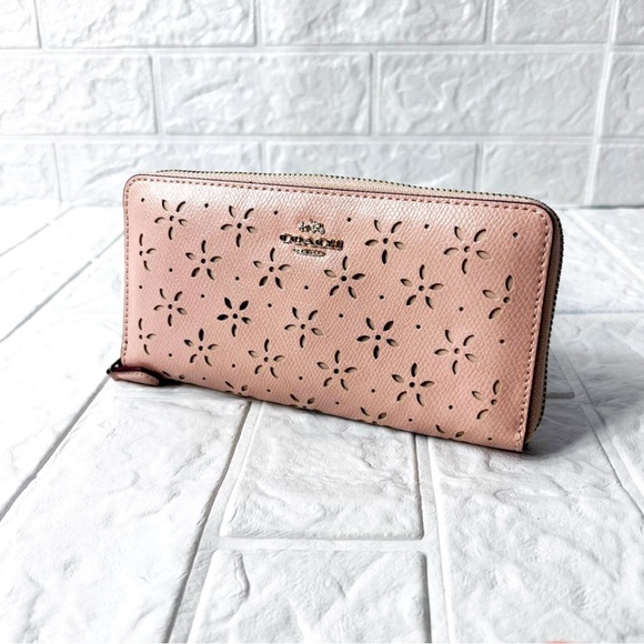 Coach | Bags | Coach Pink Floral Wallet | Poshmark